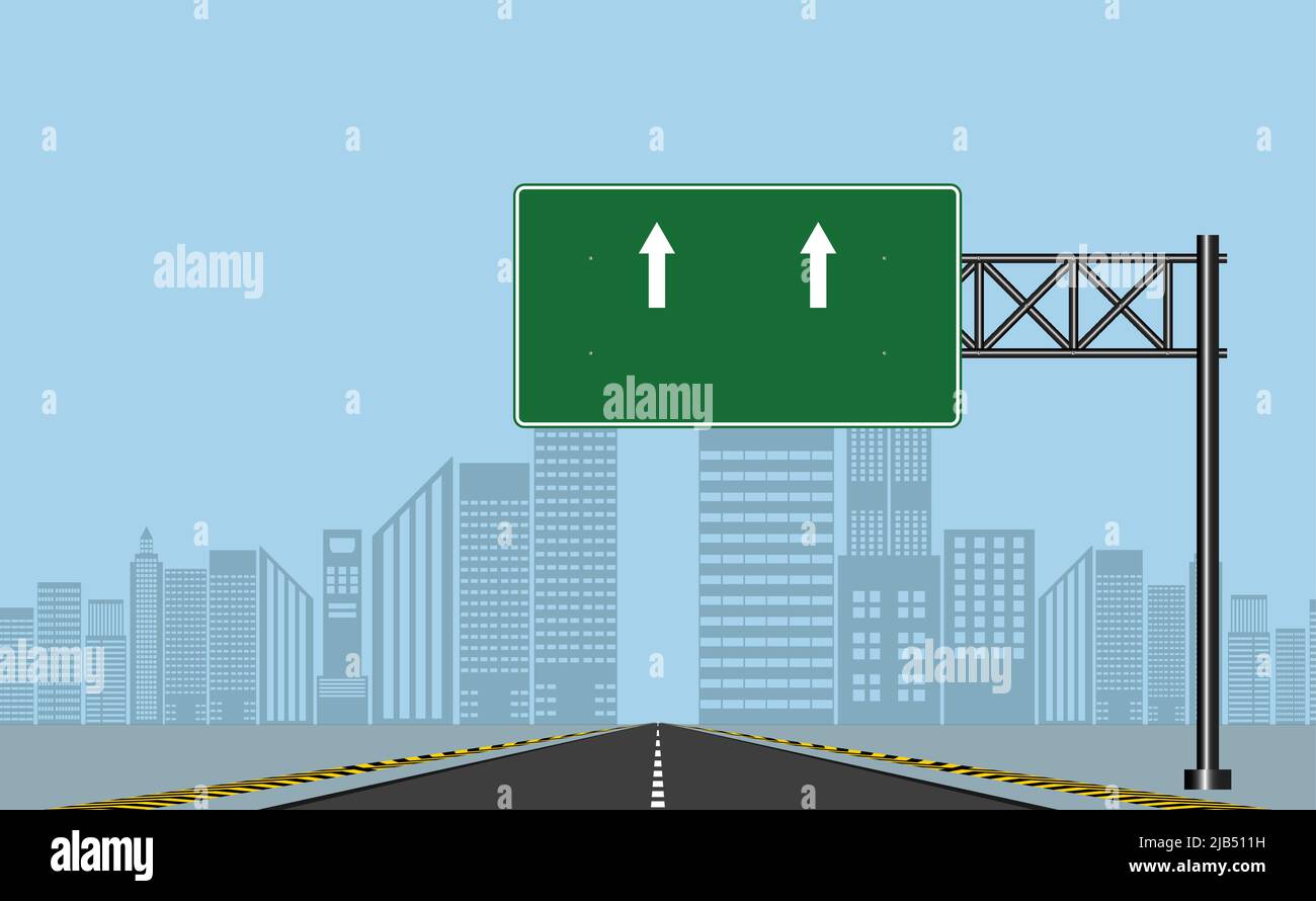 Road highway signs,Green board on road,Vector illustration Stock Vector ...