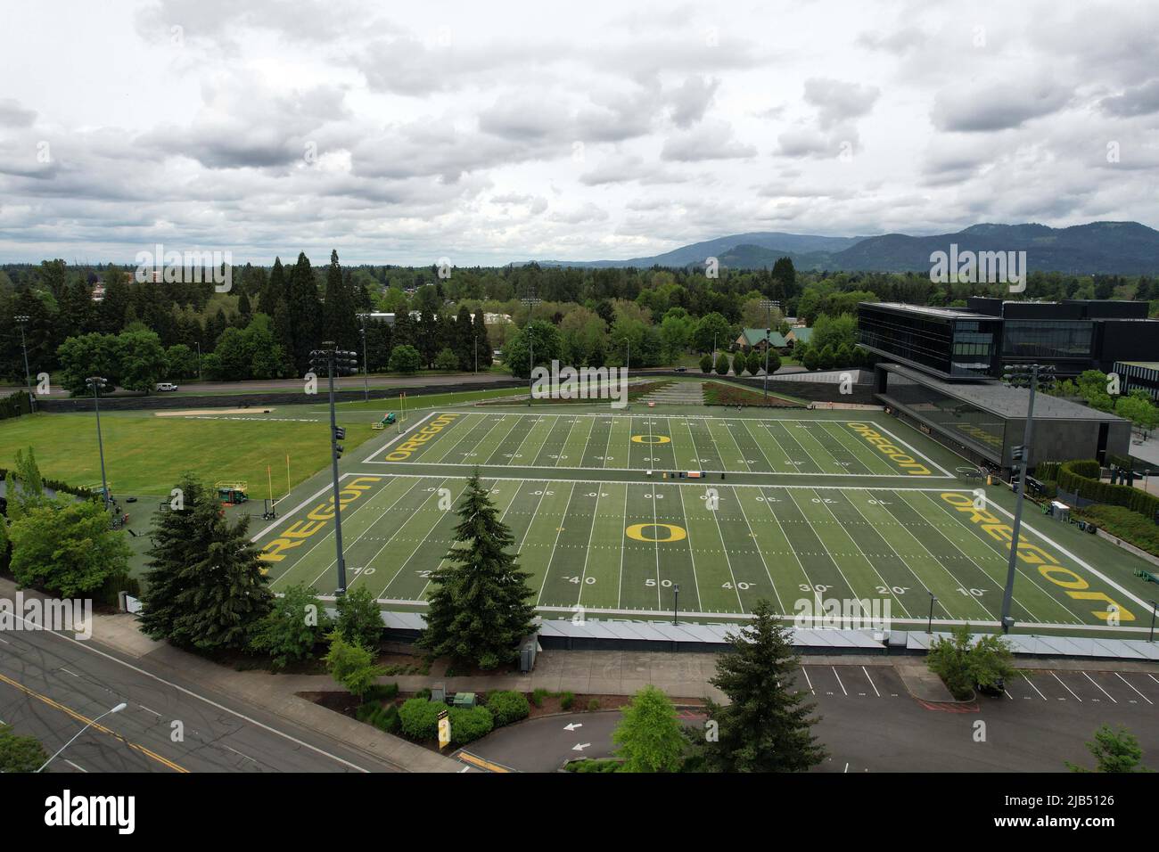 A general overall aerial view of the Hatfield-Downing Complex and ...