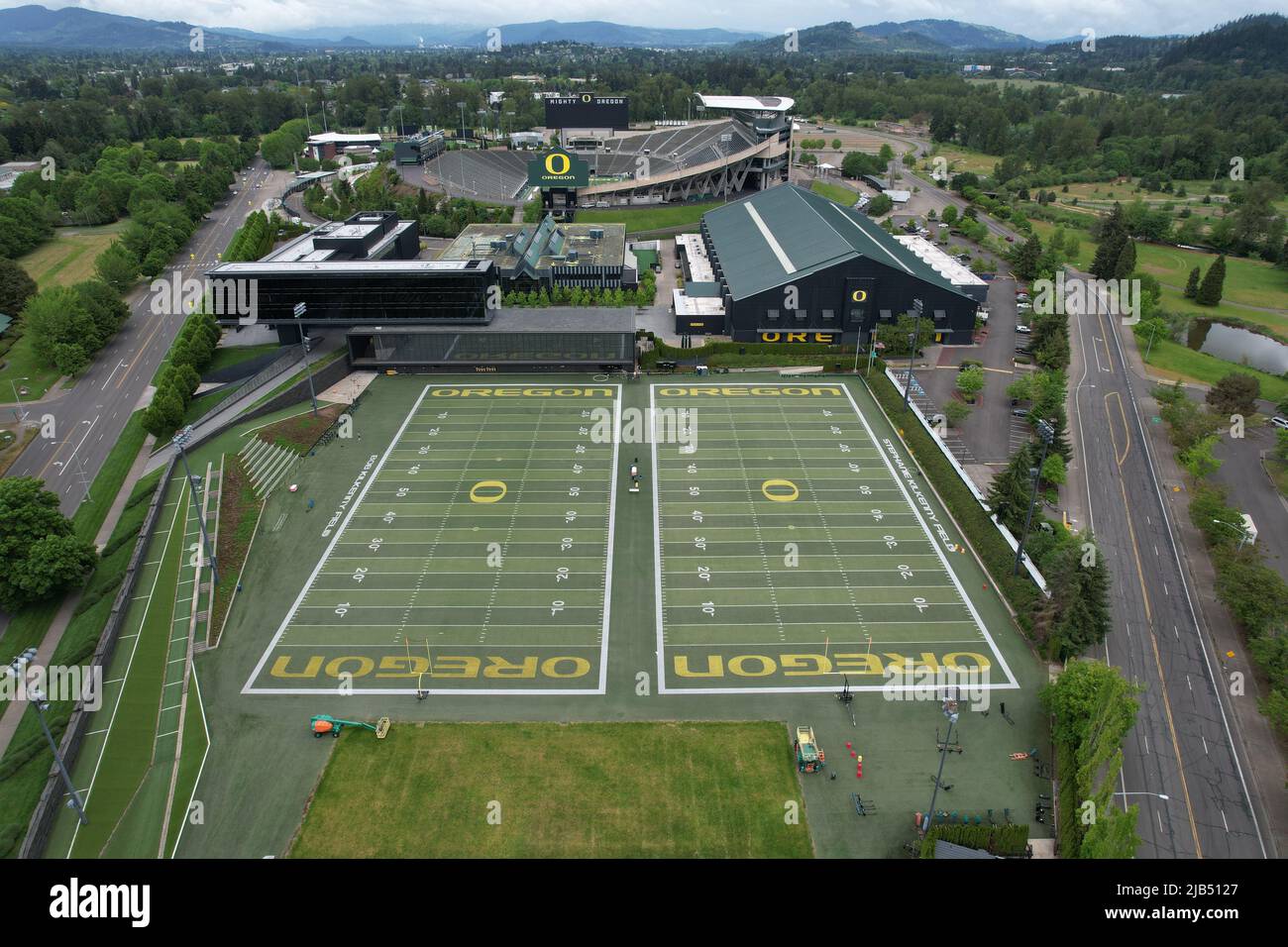 A general overall aerial view of the Hatfield-Downing Complex and ...
