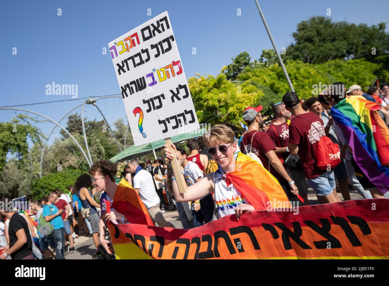 Jerusalem, Israel. 02nd June, 2022. Participants in the 20th annual Jerusalem Pride and ...