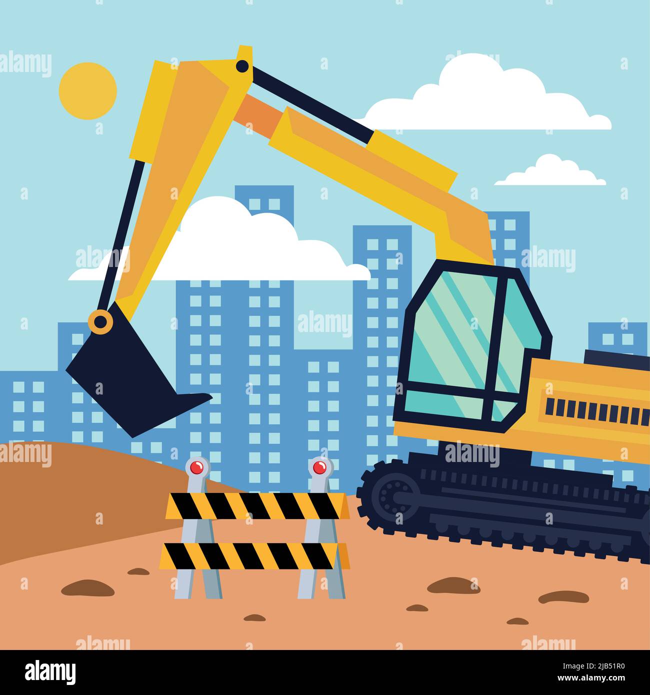 excavator and fence Stock Vector Image & Art - Alamy