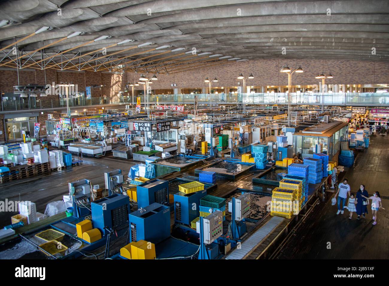 Inside of Karato Ichiba (Karato Fish Market) from high angle view ...
