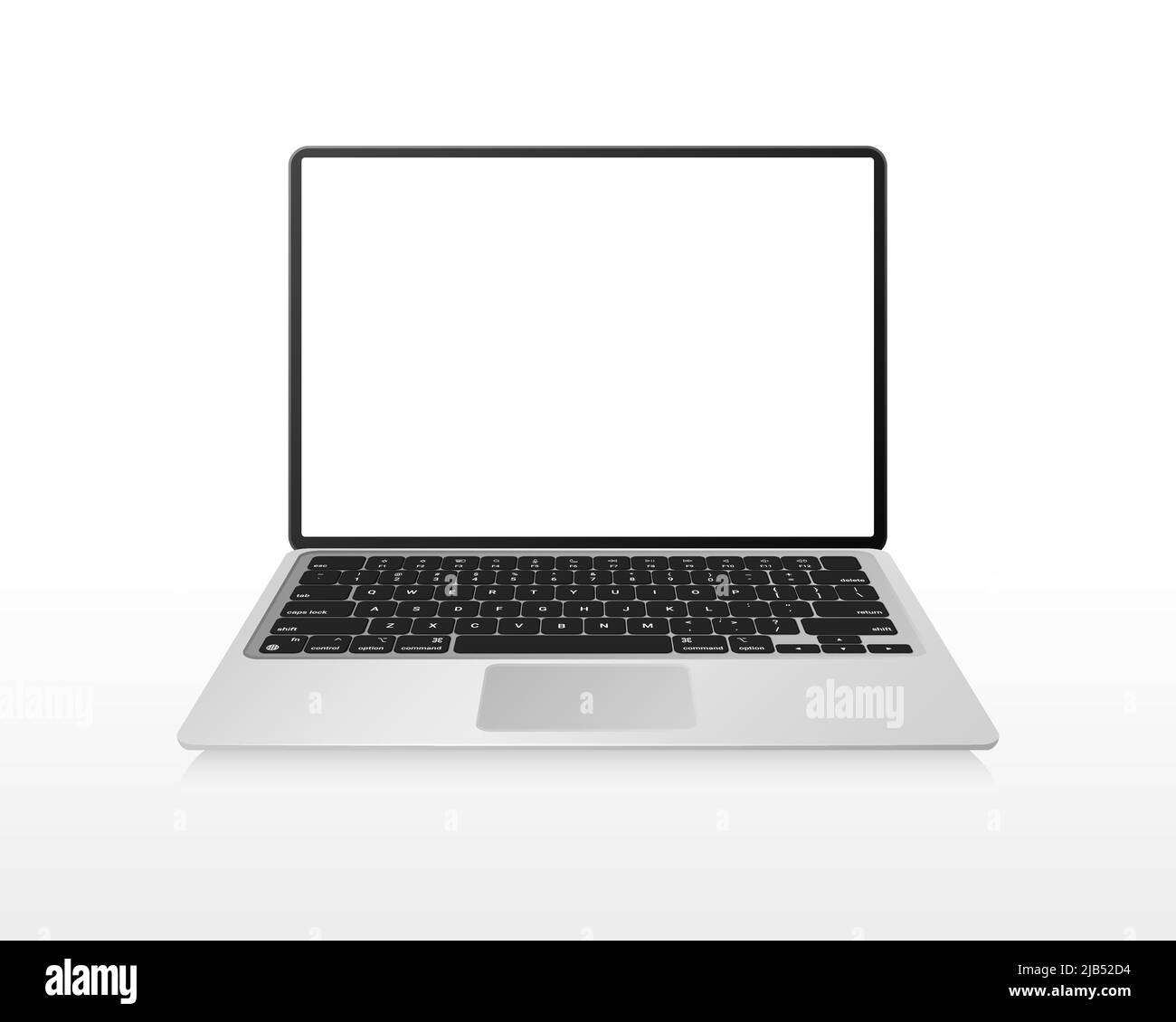 Realistic laptop mockup. Stylish gadget with silver body and black ...