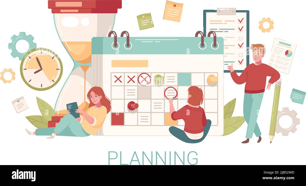 Personal growth self development composition with people drawing marks ...