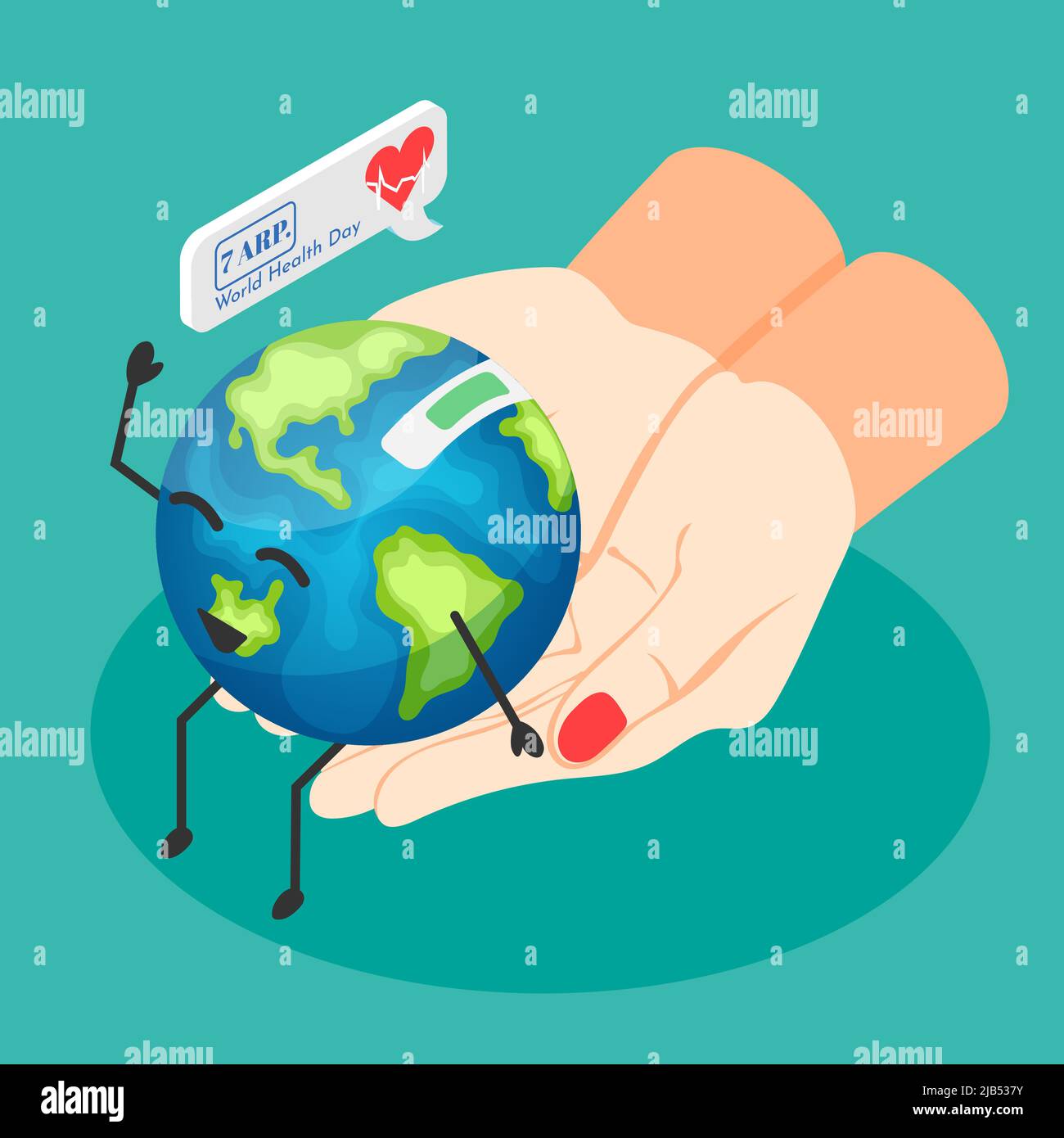 World health day concept with female doctor hands holding smiling ...