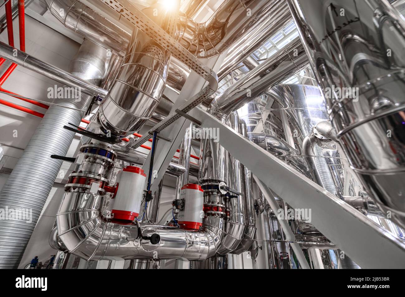 Container and pipelines at chemical nutrient additives plant Stock ...