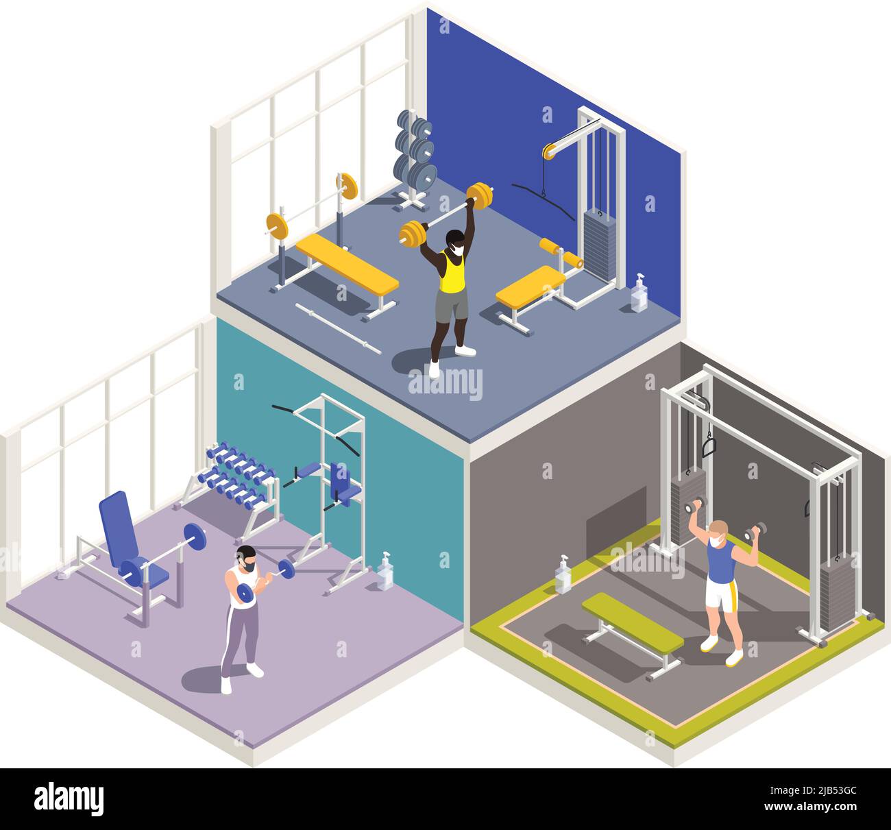 Interior view of the gym Stock Vector Images - Alamy
