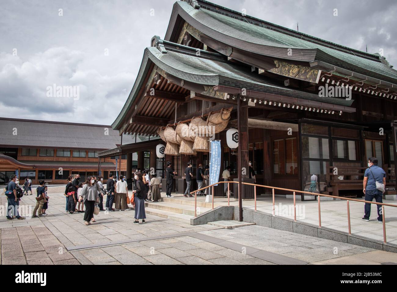 Izumo, Shimane, JAPAN - Sep 22 2020 : Prayers at Honden (main shrine ...