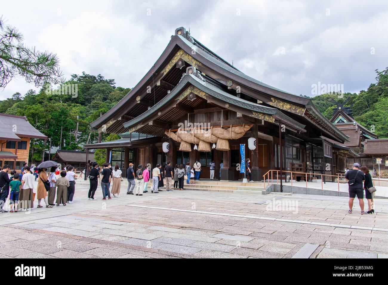 Izumo, Shimane, JAPAN - Sep 22 2020 : Prayers at Honden (main shrine ...