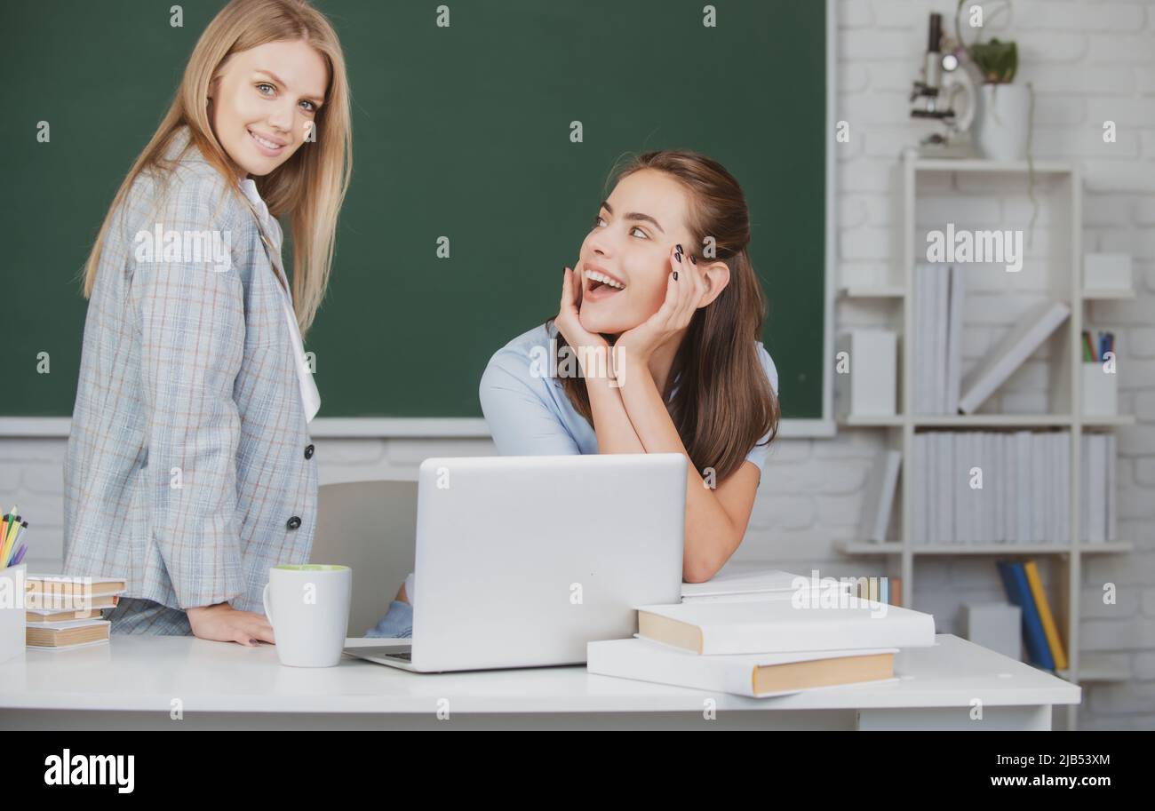 Students girls in classroom at school college or university Stock Photo ...