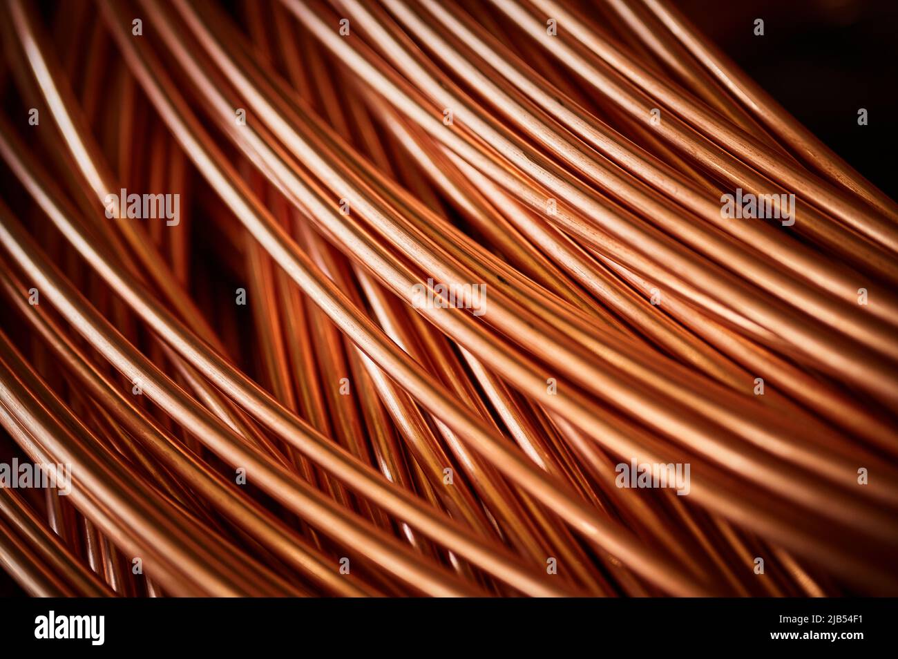 Shiny winded copper cable in warehouse of production plant Stock Photo ...