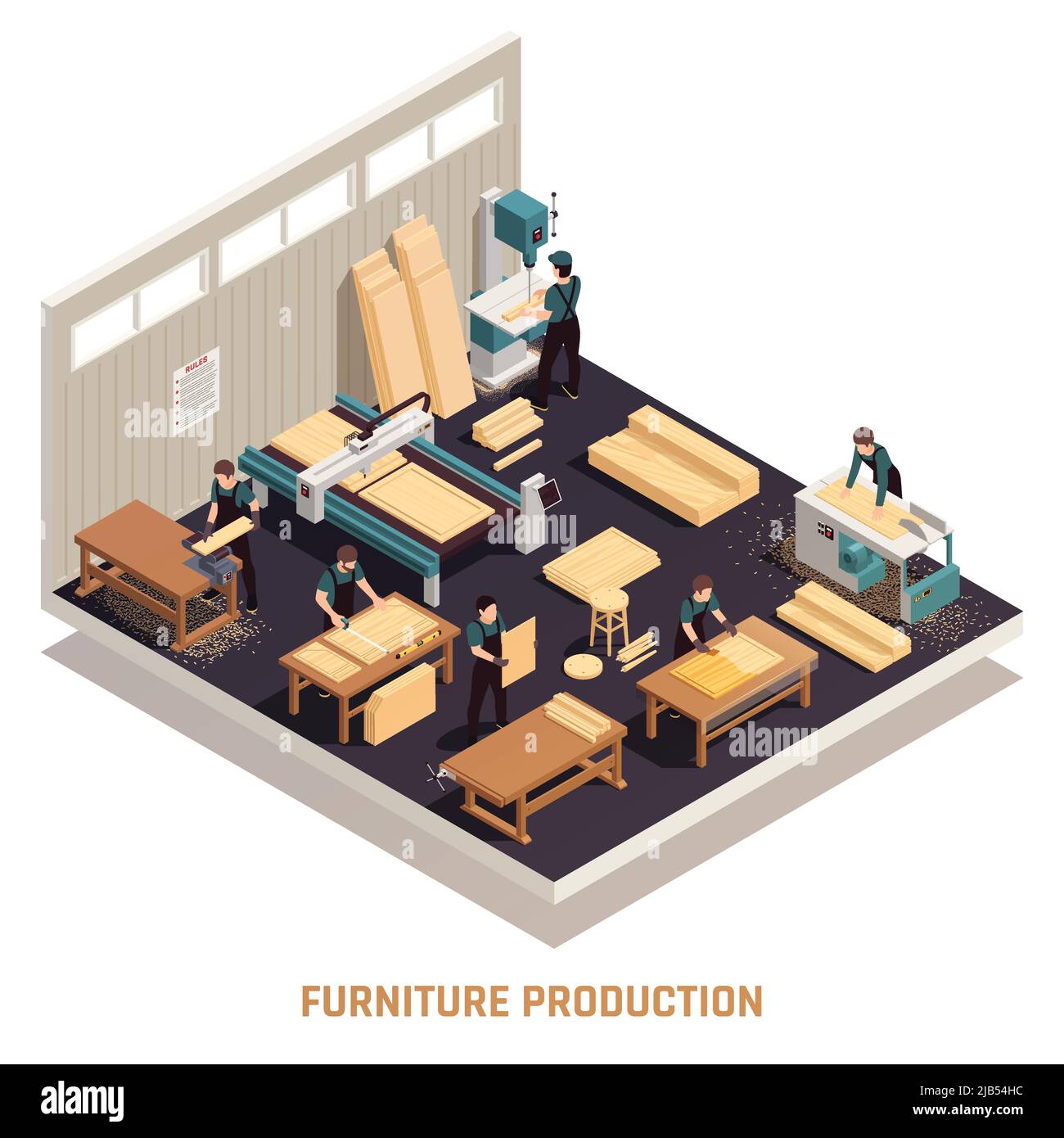 Furniture factory workers Stock Vector Images - Alamy