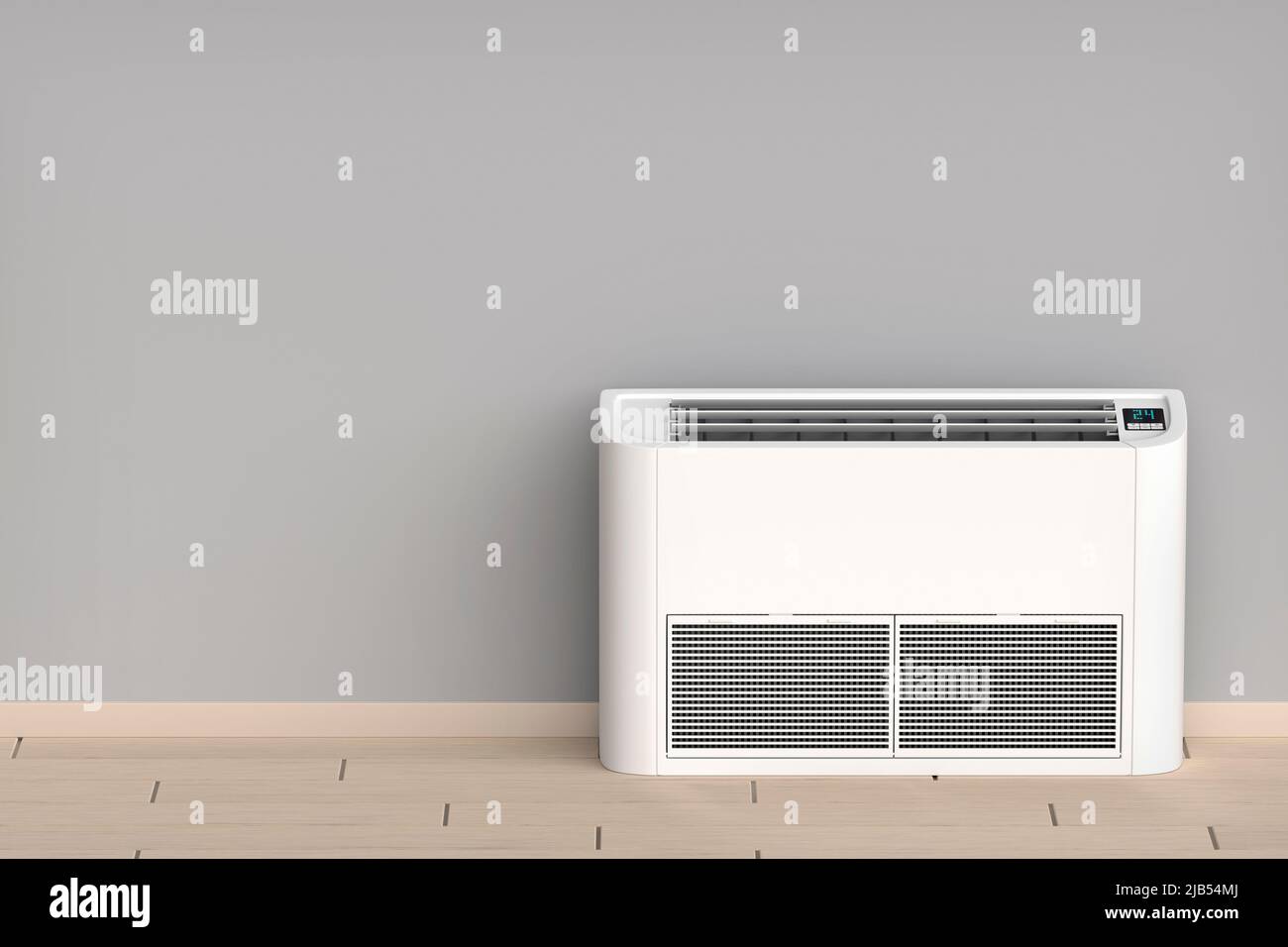 White floor mounted air conditioner in the room, front view Stock Photo ...