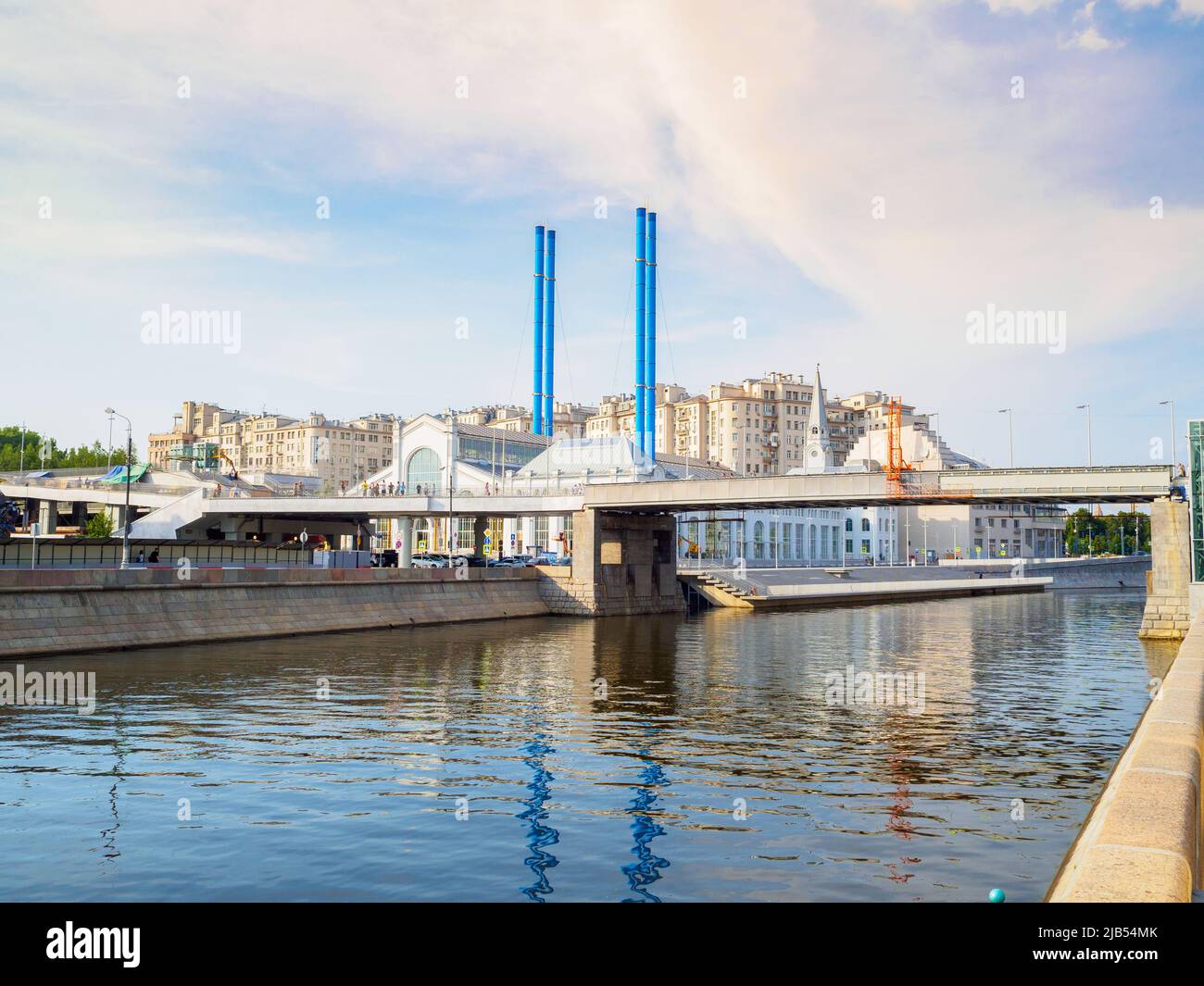 Moscow. Russia. June 26, 2021. View of the restored Hydroelectric Power ...