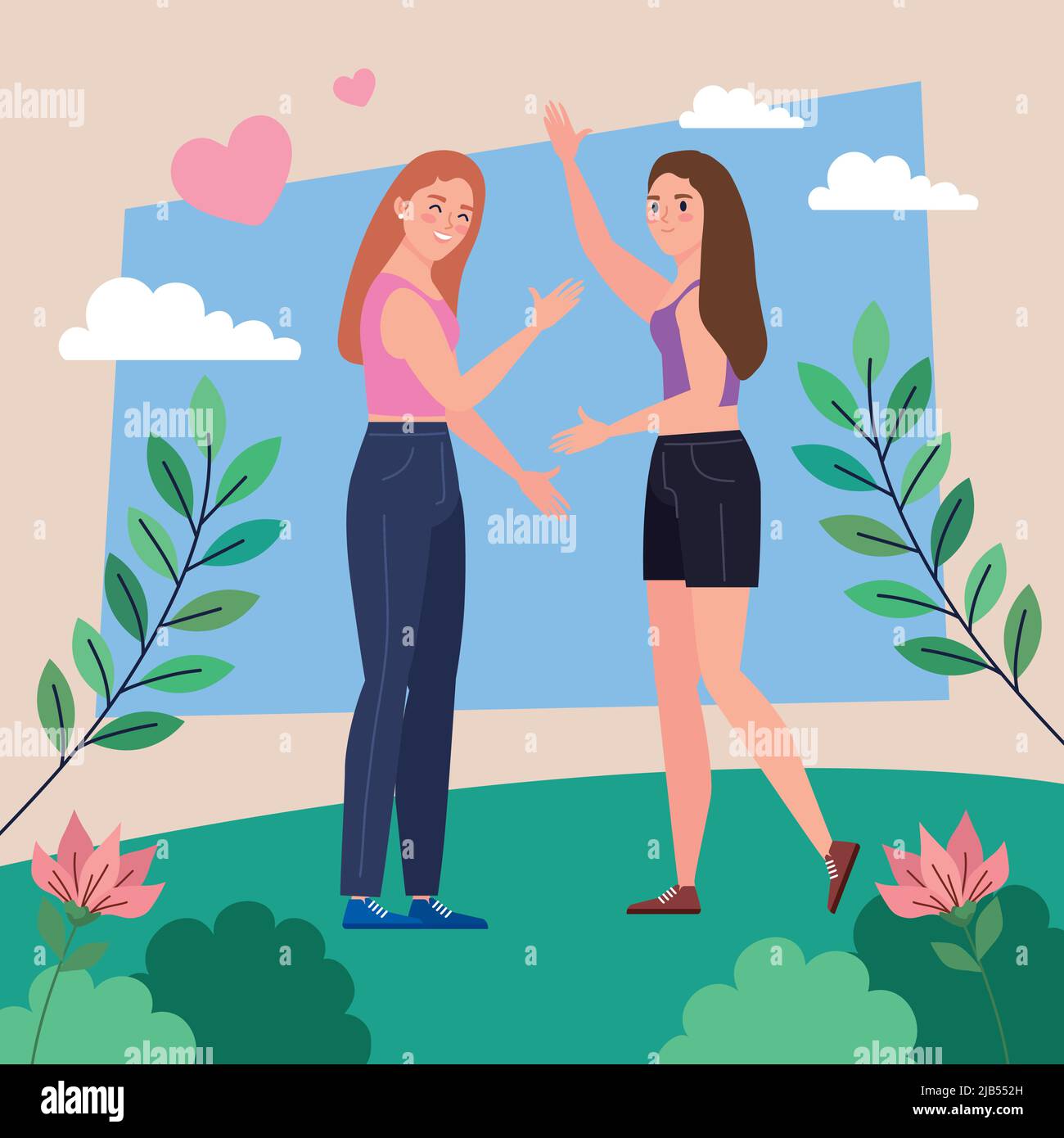 Lesbians Couple Hugging Scene Stock Vector Image And Art Alamy