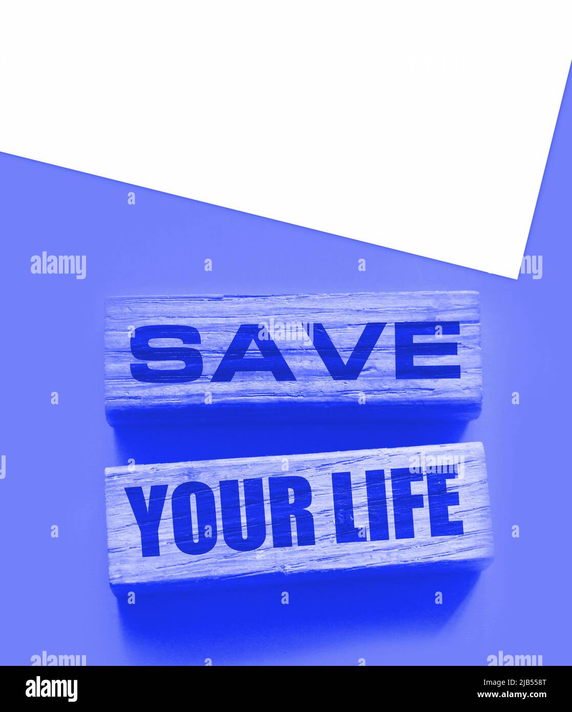 Save your life words written on wood block., Top view lifestyle ...