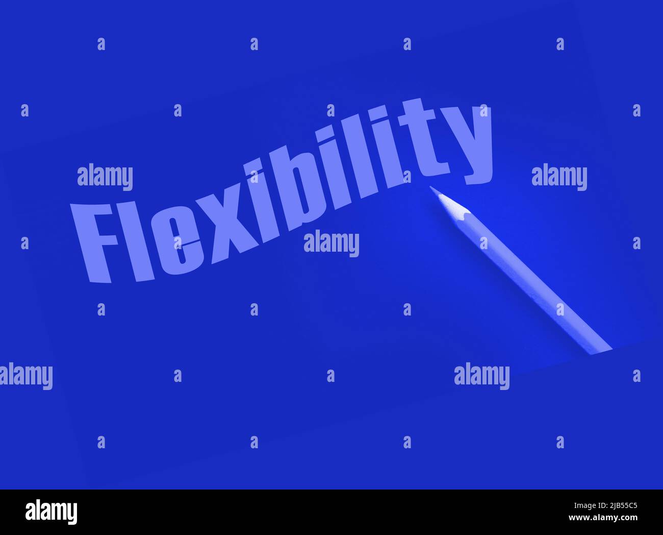 Flexibility text printed on black, yellow pencil besides. Work and life ...