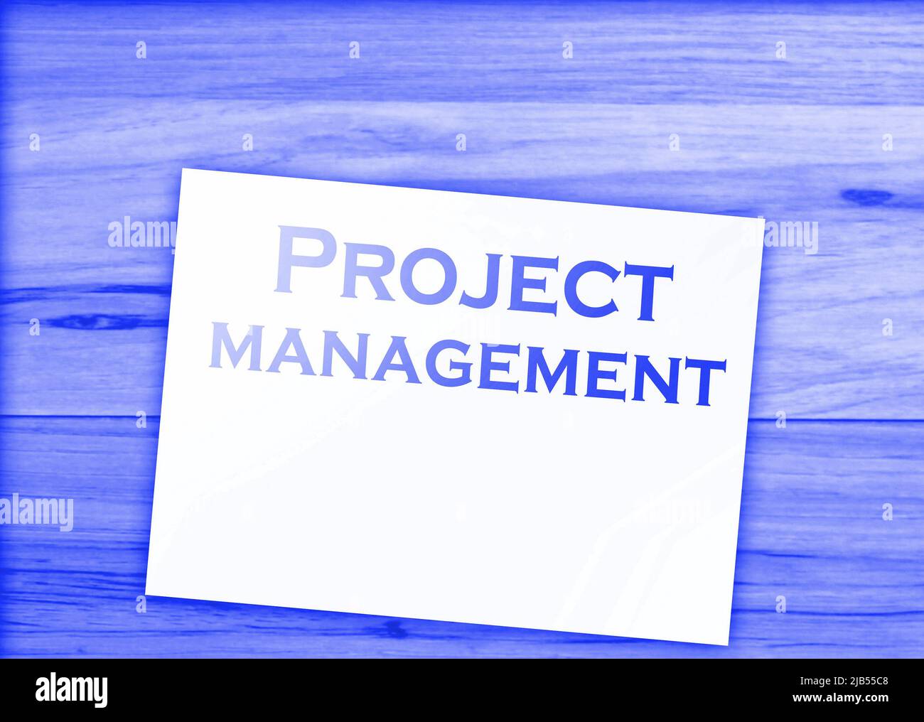 Project management text on page and paper dollar signs around on ...