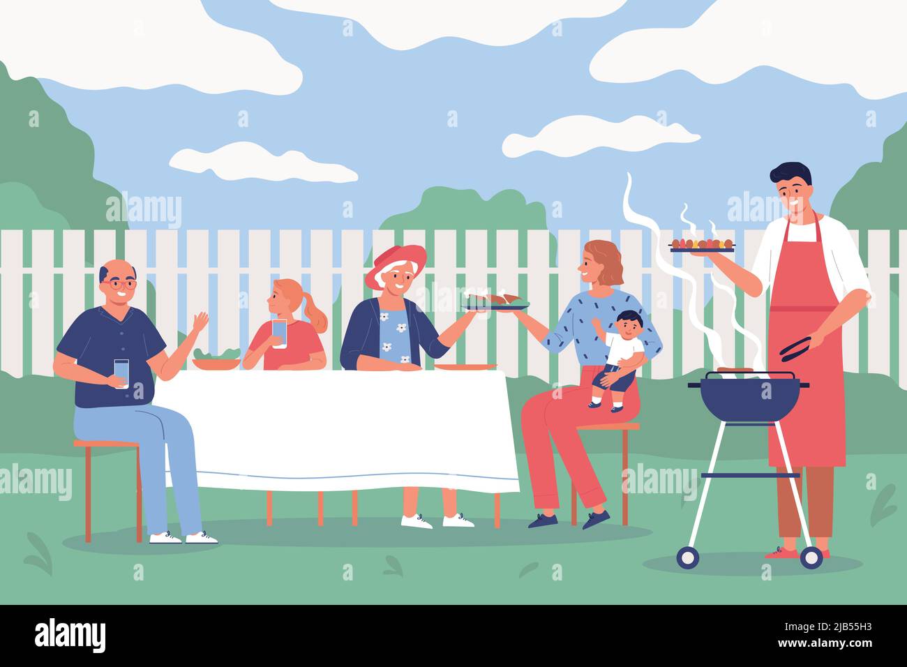 Decorative table in garden Stock Vector Images - Alamy