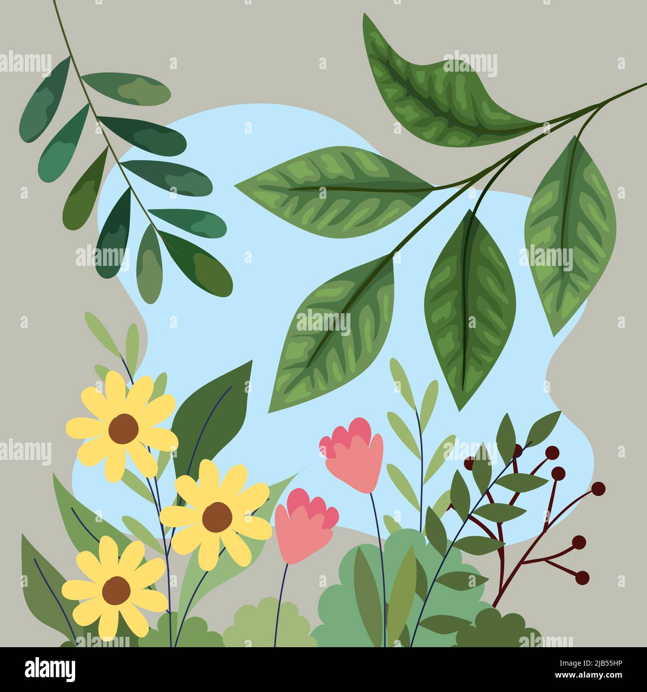 yellow flowers in stain frame Stock Vector Image & Art - Alamy