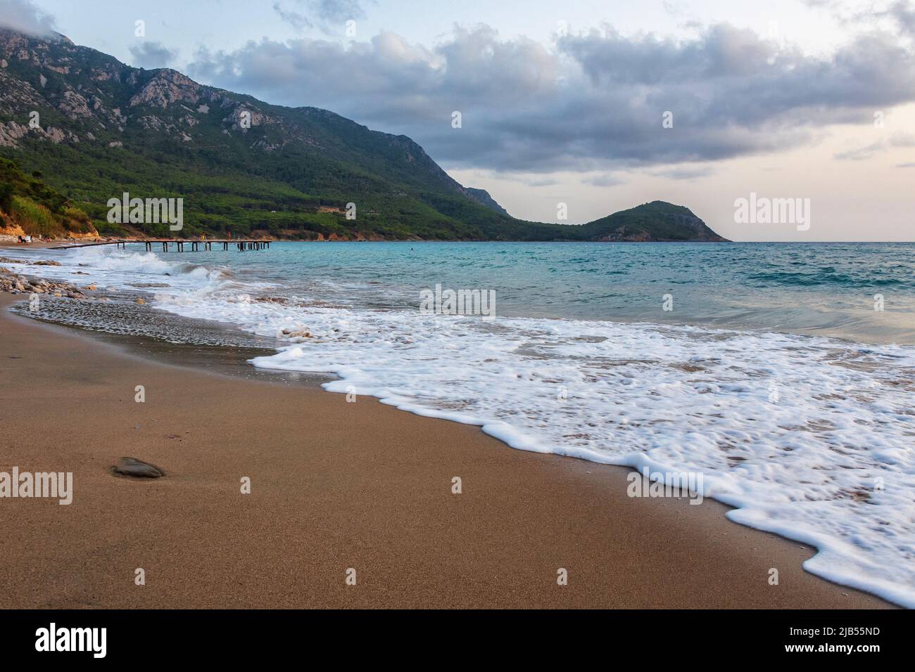 Sea bays of the Lycian Trail. Beaches of the Aegean Sea in Turkey. Blue ...