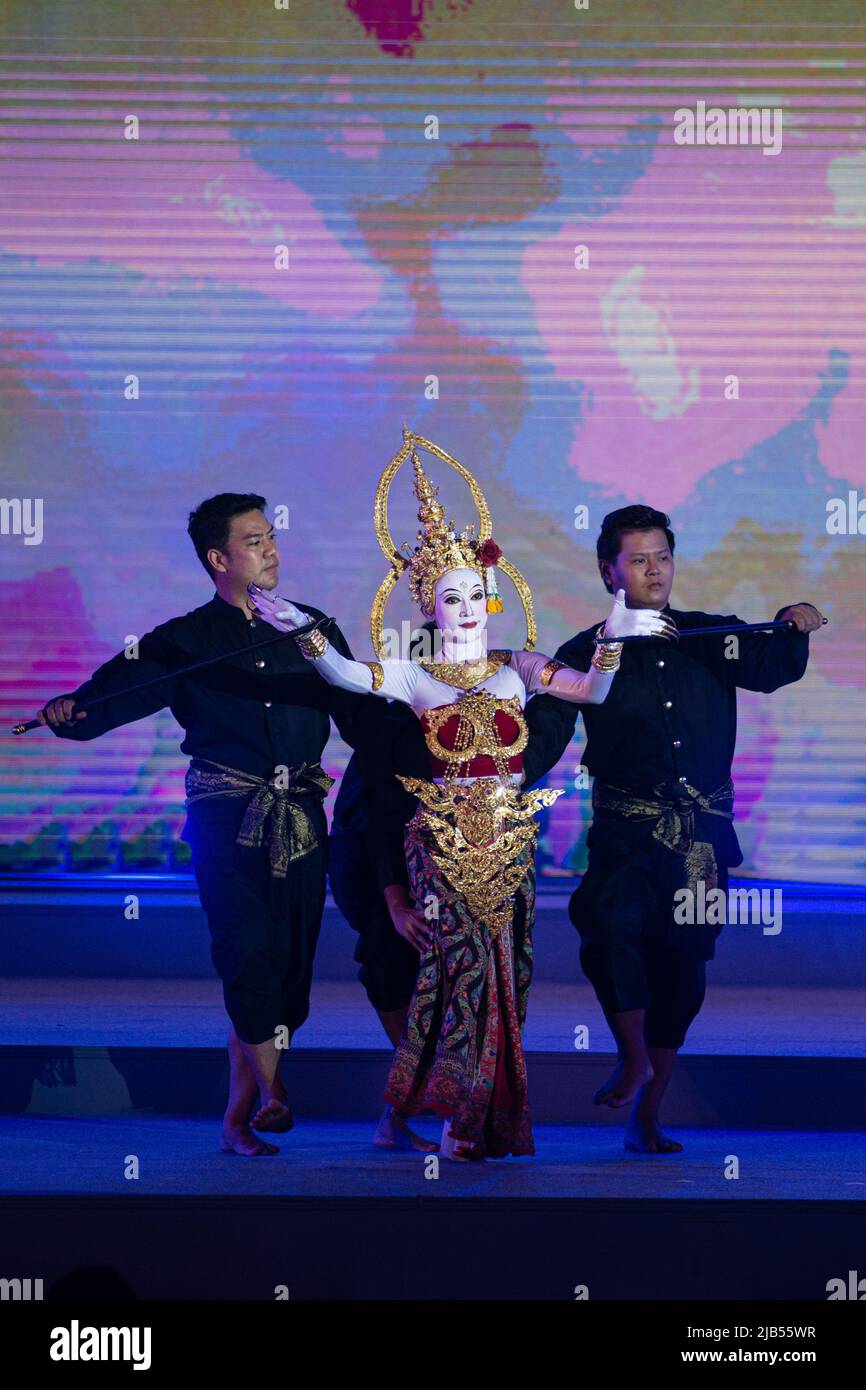 People Thai Puppet show on stage during The 240 Th Anniversary of the ...