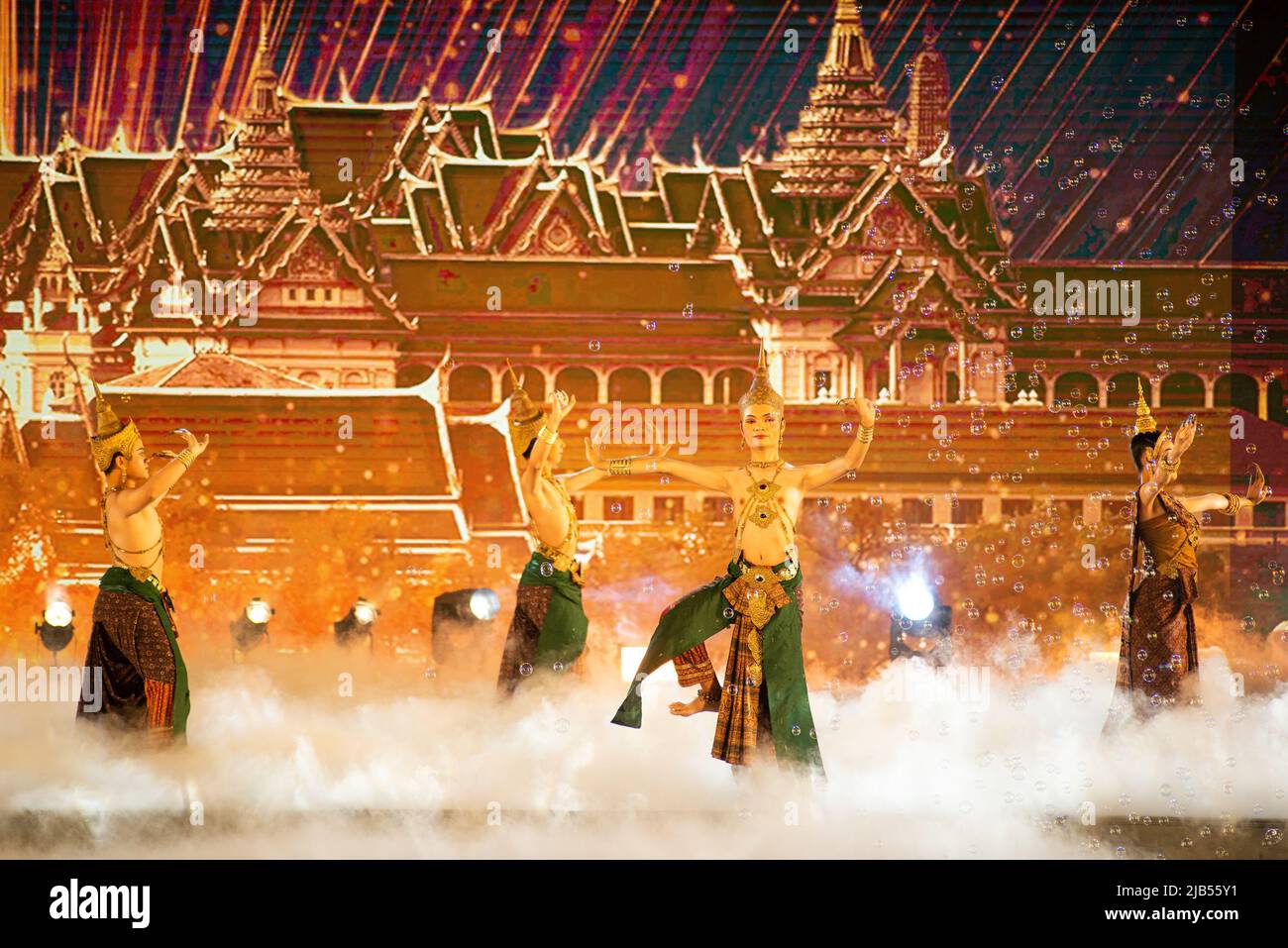 Thai dancer perform modern Thai dance during The 240 th Anniversary of the Foundation of ...