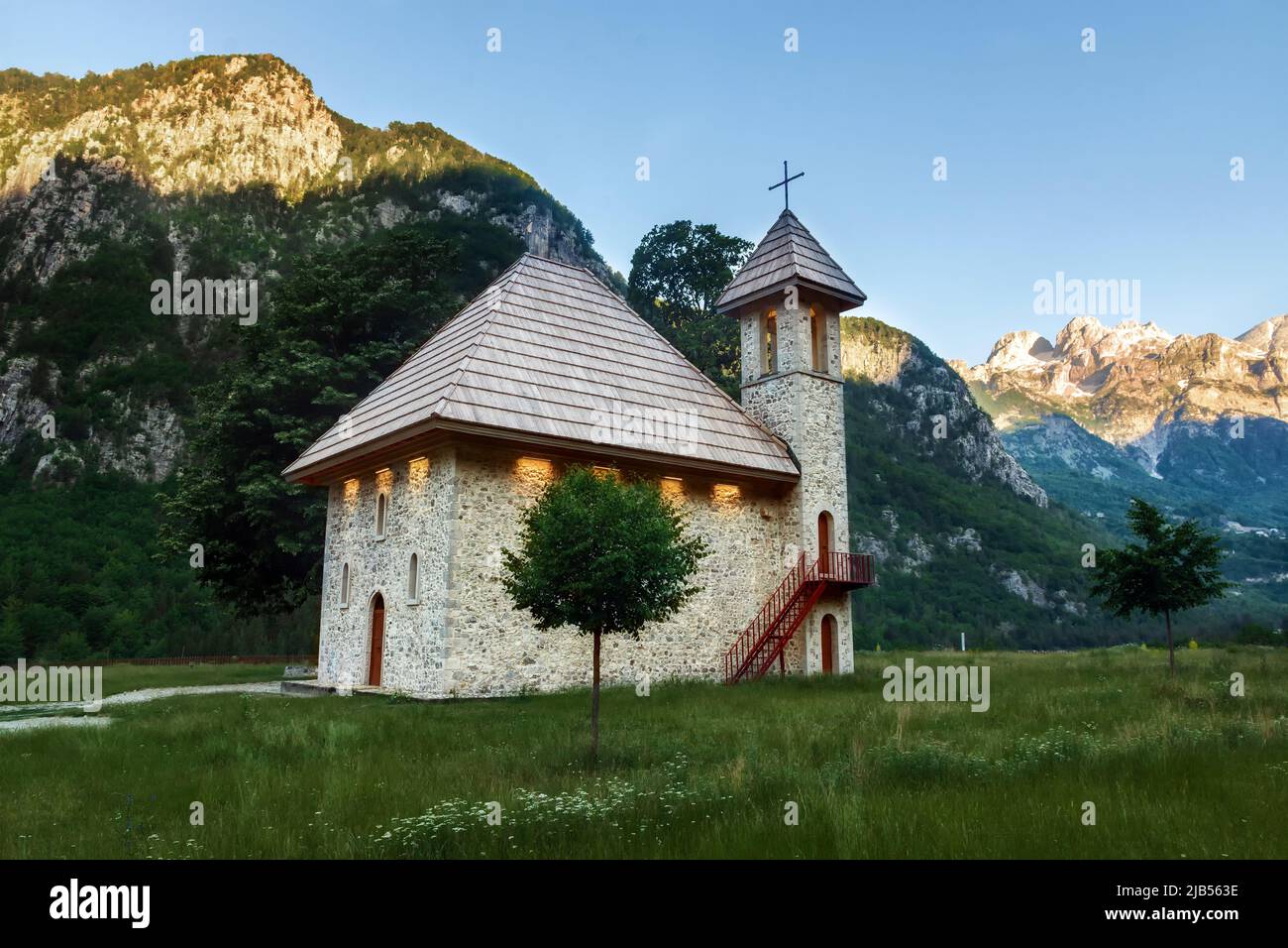 A Catholic Church in the village of Theth in Prokletije in the Acursed ...