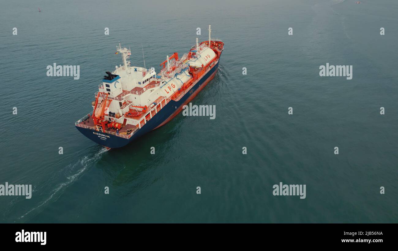 LPG gas ship in Black Sea, Batumi, Adjara, Georgia. High quality photo ...