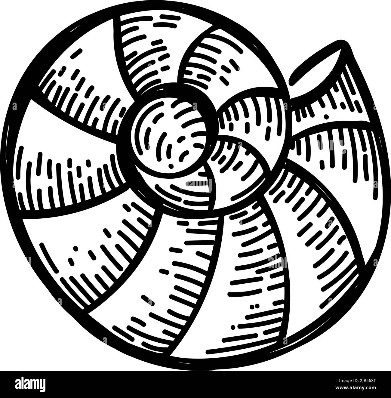 Shell icon. A hand-drawn sketch style doodle. Decor element. White ...