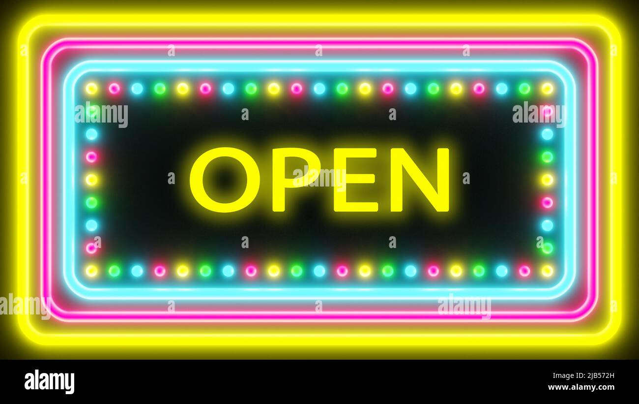 Movie. 3D illustration. I notify. Advertising. Business. Lighted sign ...