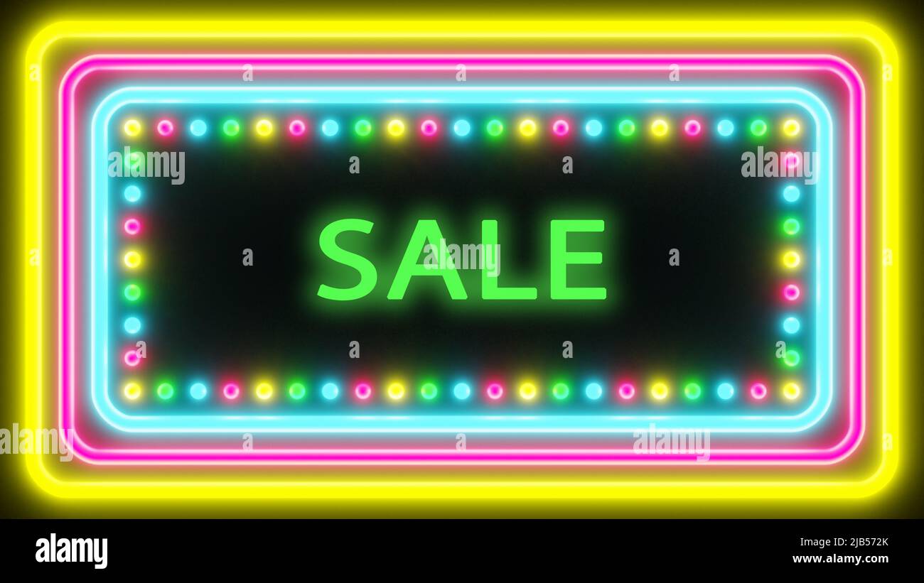 Movie. 3D illustration. I notify. Advertising. Business. Lighted sign ...