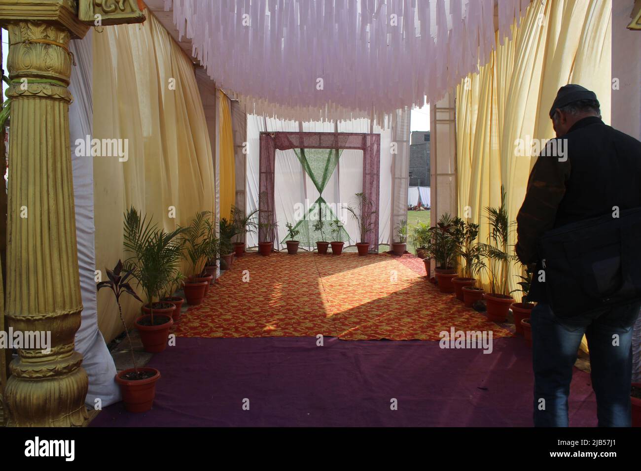Wedding decoration element. Lights, entrance gate, Shower, Drinks ...
