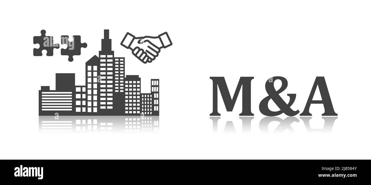 Illustration of a m&a concept Stock Photo - Alamy