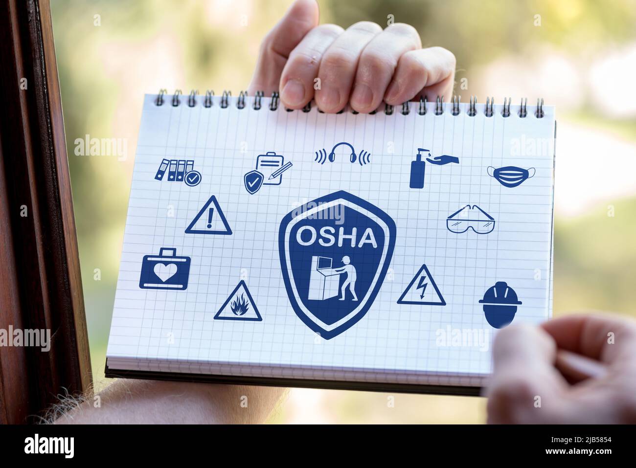Hand drawing osha concept on a notepad Stock Photo - Alamy