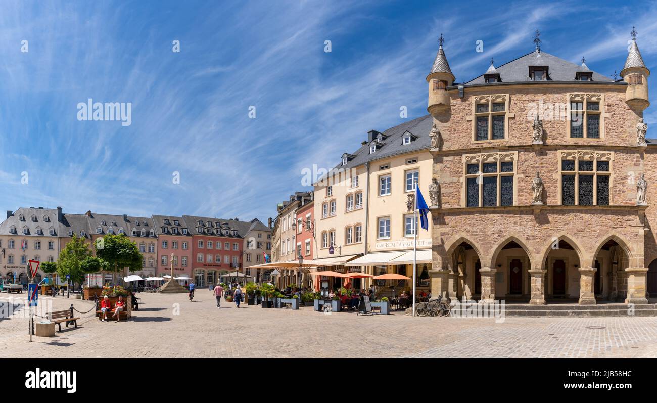 Echternach, Luxembourg - 2 June, 2022: panorama view of the historic ...