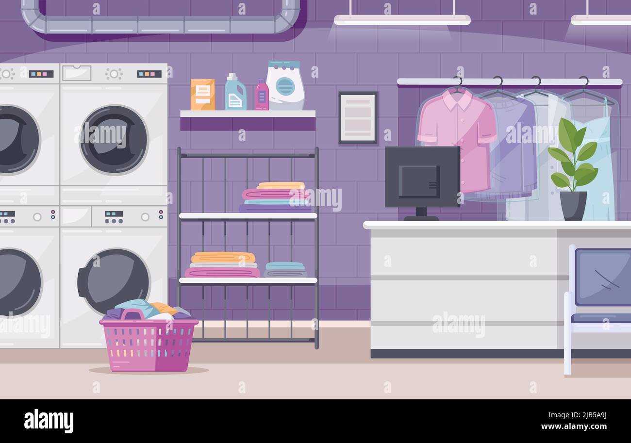 Self service laundry vector vectors hi-res stock photography and images ...