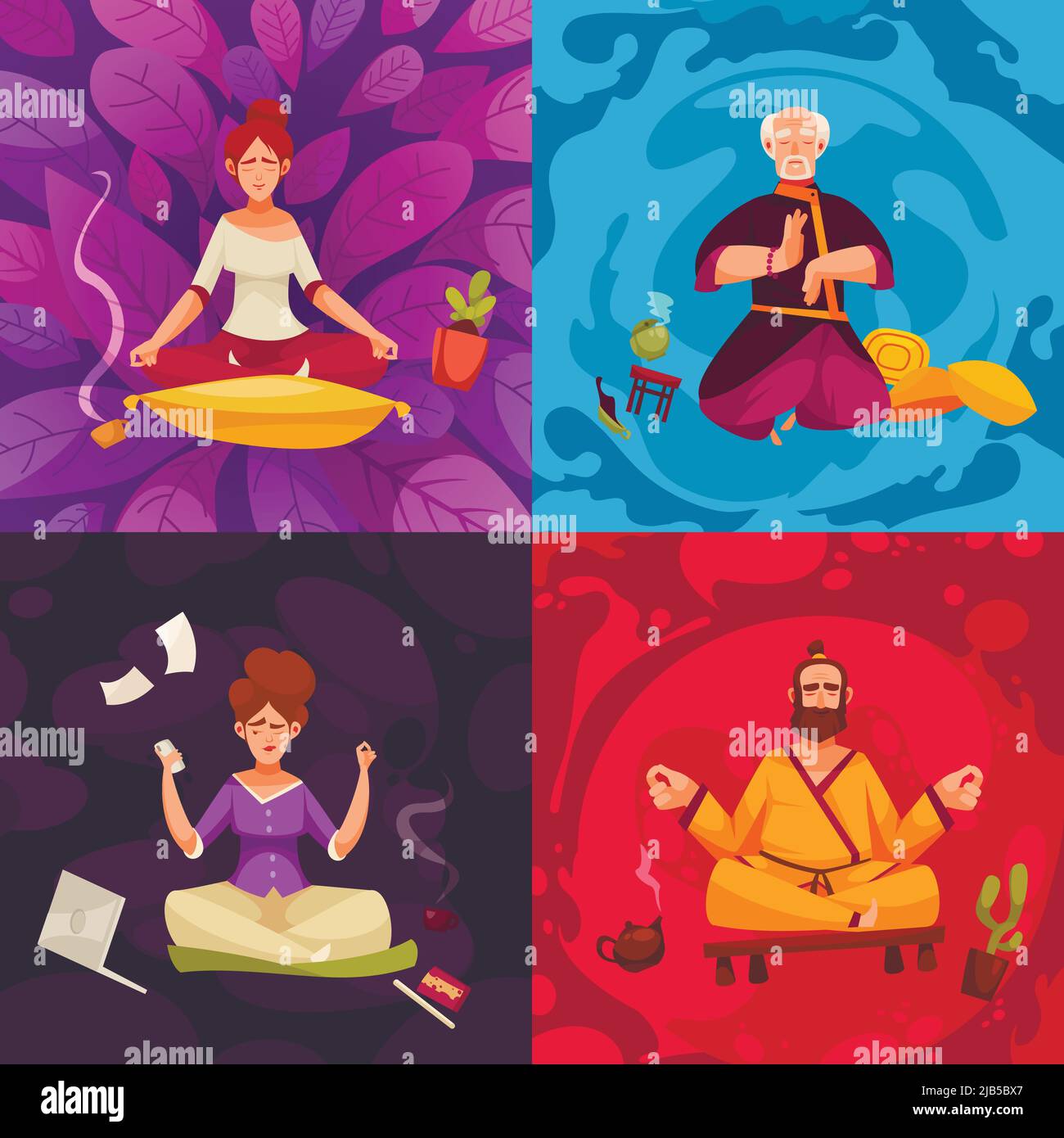 Traditional indian hatha yoga practice office meditation lotus pose ...