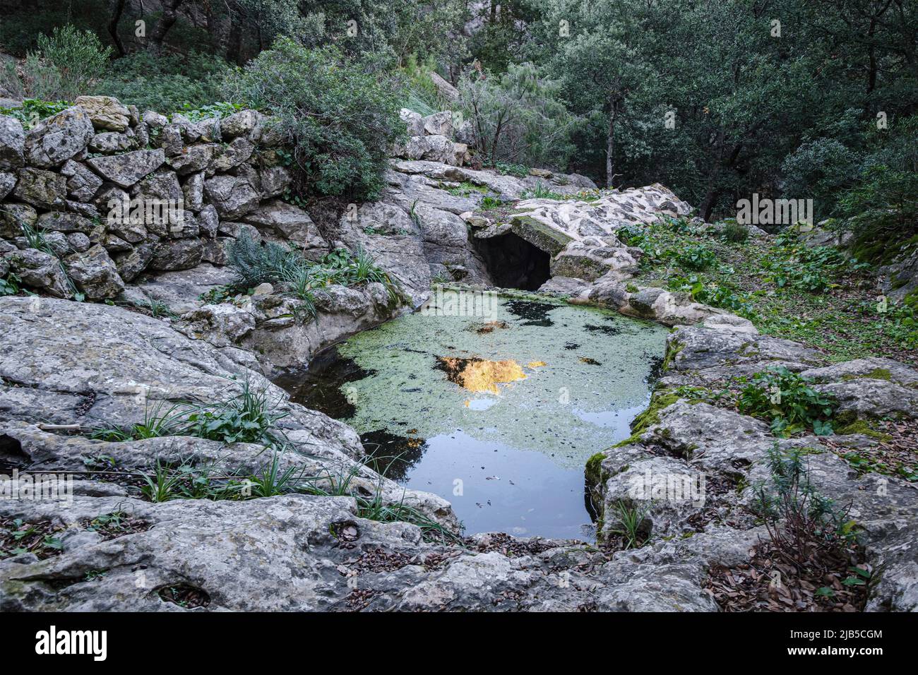 cistern in Sa Cometa Negra, Selva, Mallorca, Balearic Islands, Spain ...