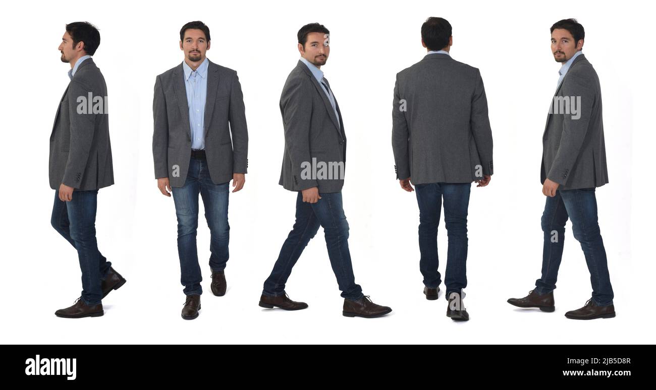 Man walking profile full body Cut Out Stock Images & Pictures - Alamy