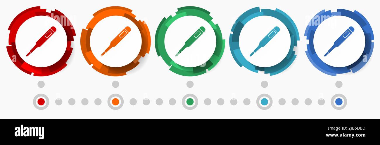 Thermometer, temperature concept vector icon set, modern design ...