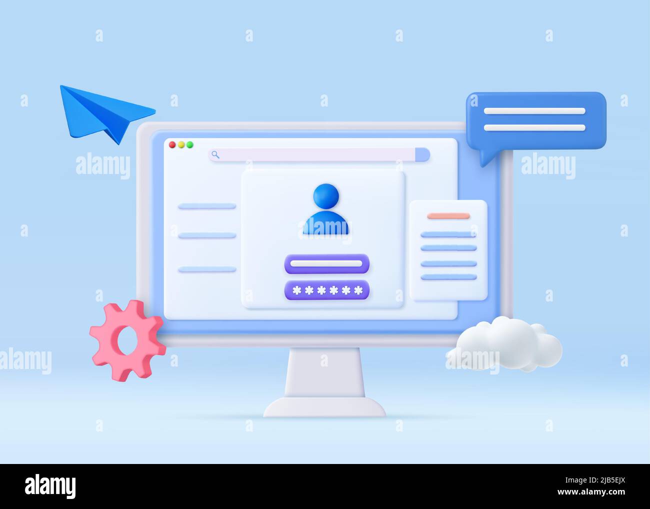 Computer and account login and password Stock Vector Image & Art - Alamy