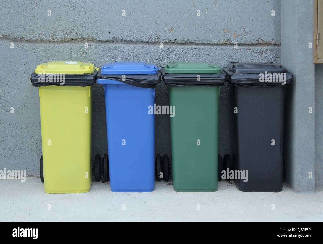 Different garbage cans waste separation hi-res stock photography and ...
