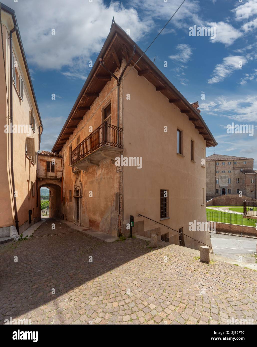 Carrù, Piedmont, Italy - May 17, 2022: Via della Valle with ancient ...