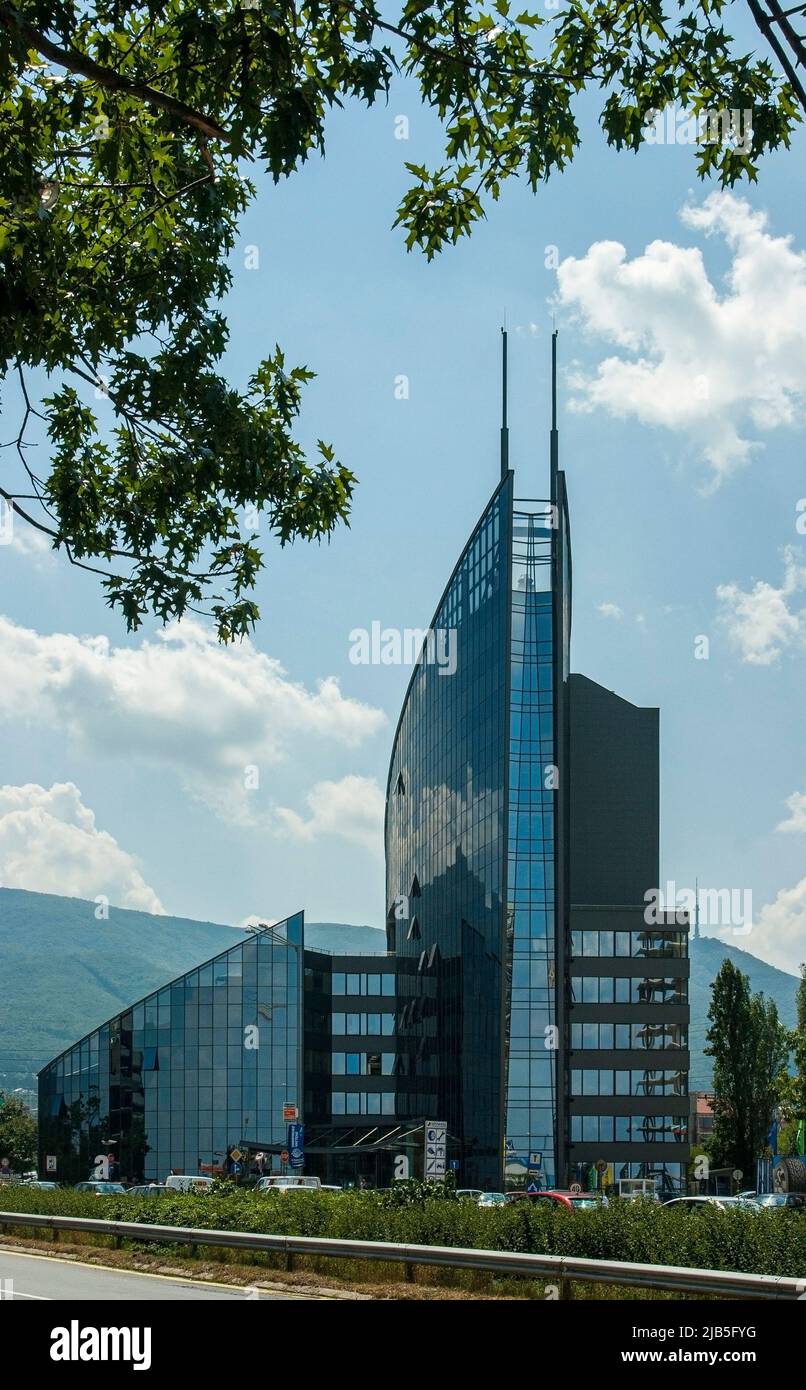 Glass architecture, glass-fronted office building, Sofia, the capital ...