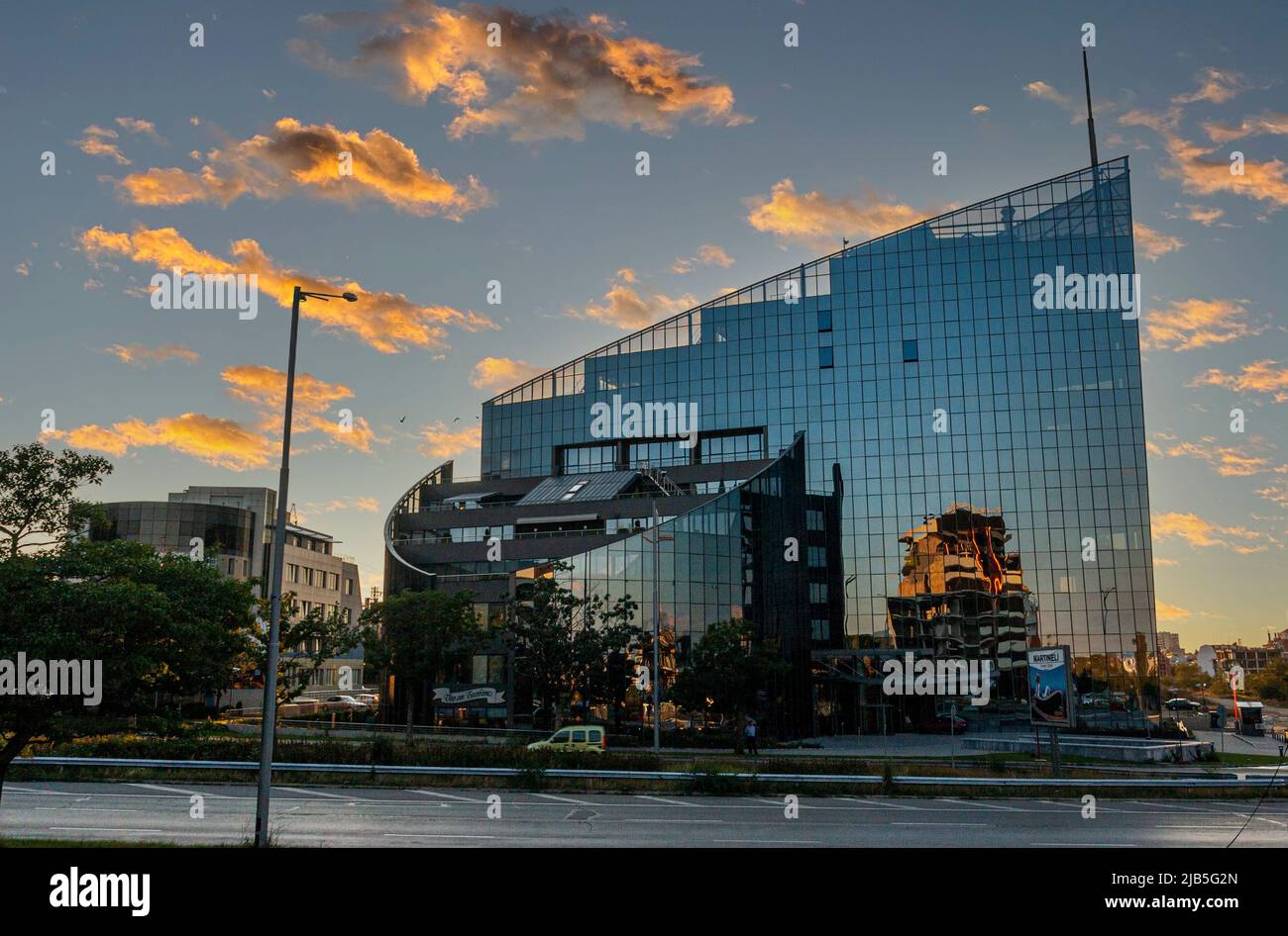 Contemporary steel and glass architecture, Sofia, the capital of ...