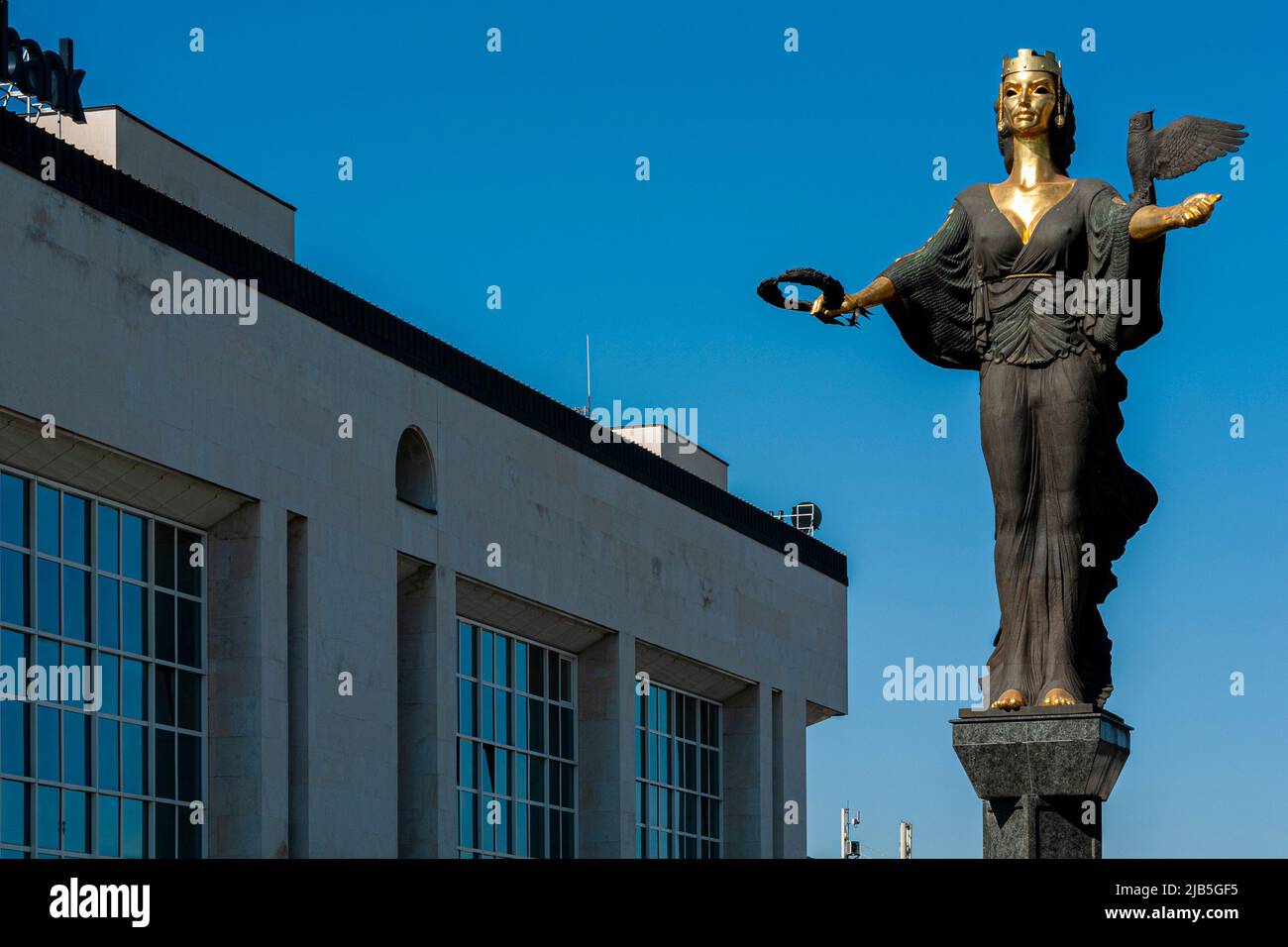 Sofia, centre, The Statue of Sofia, symbolic statue of St Sofia, patron ...