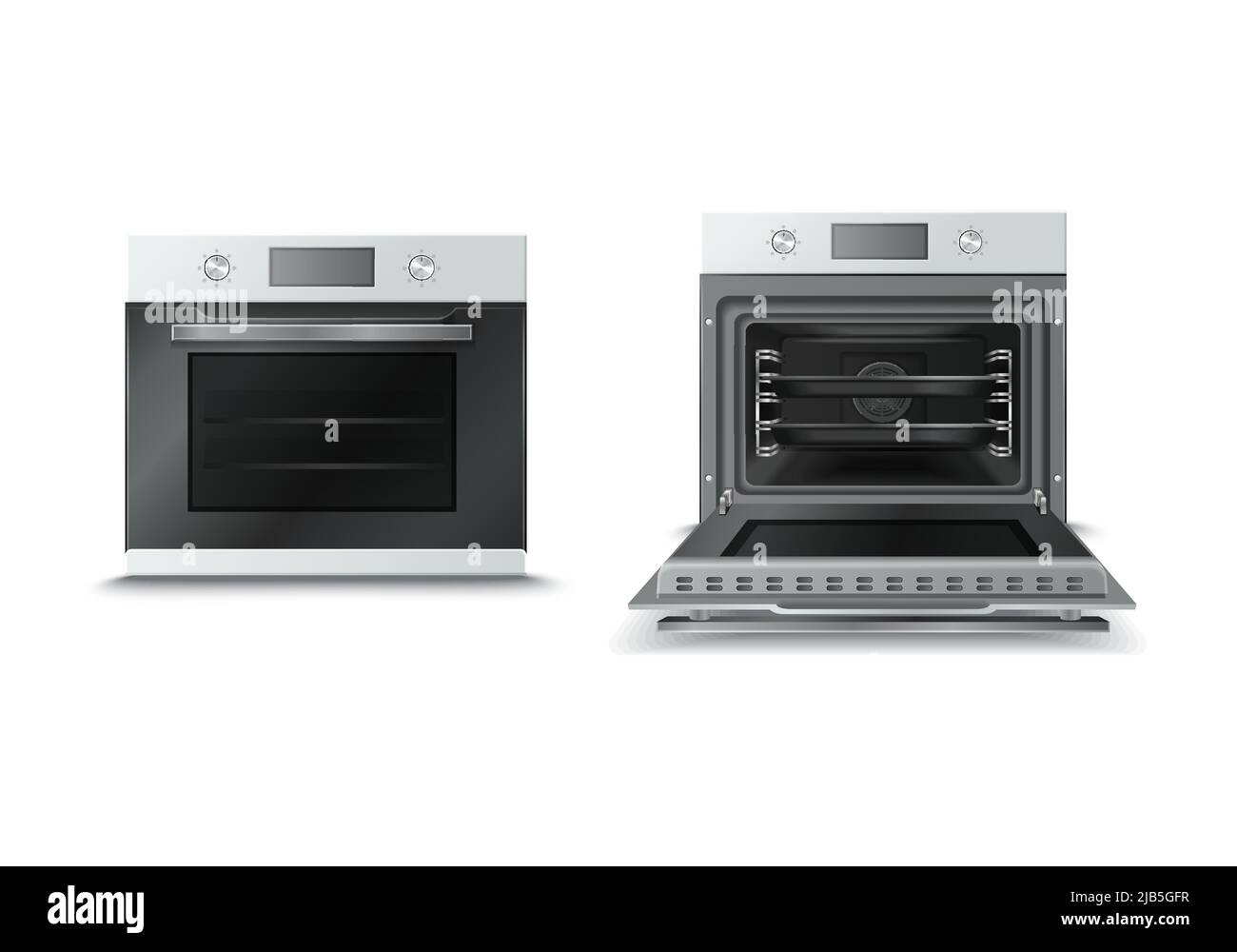 Household kitchen appliance cooker range combining stove and oven with ...