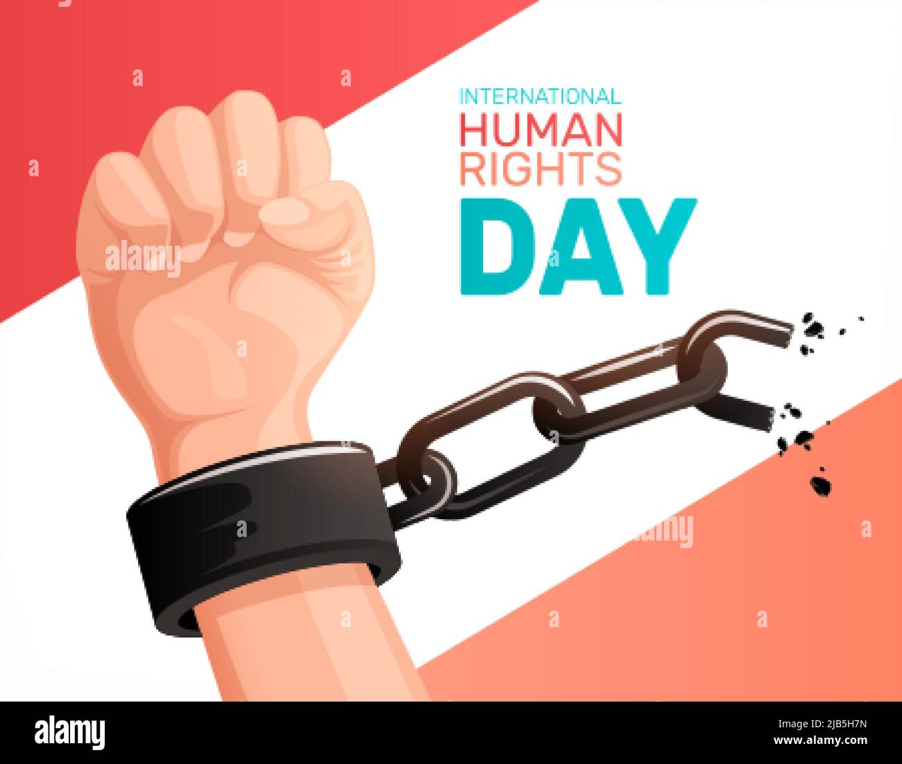 International human rights day freedom concept with clenched fist ...