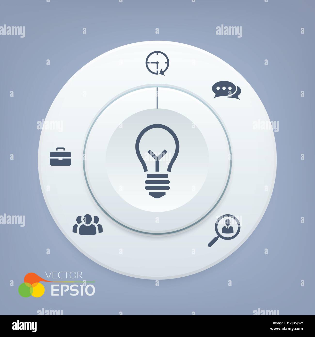 Abstract web infographic template with gray circle and business icons ...